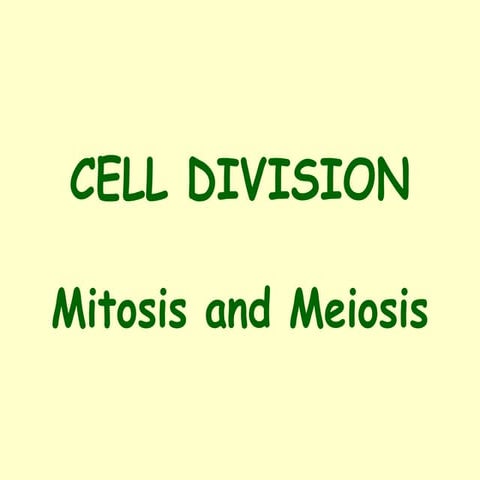 Introduction to Cell division | PPT
