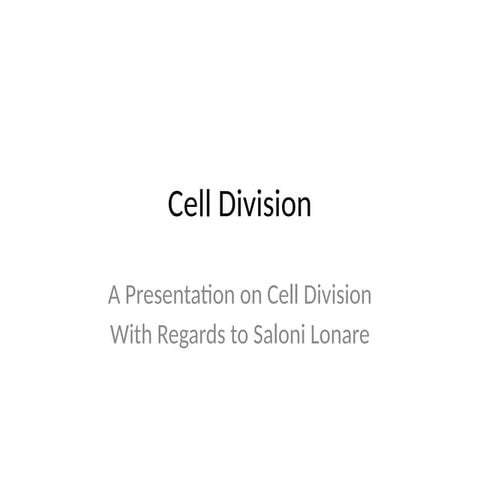 Cell division presentation for school project | PPT