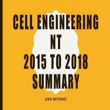 Cell Engineering NT 2015 2018 summary | PDF | Business Utilities | Business
