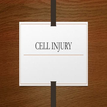 injury and death of a cell in a human body | PPT