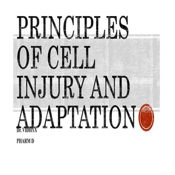 Cell injury, Etiology, Pathogenesis, & Morphology of cell Injury | PPTX