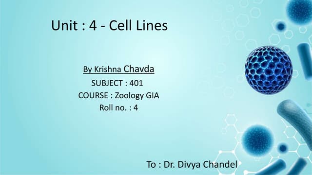 Primary and Secondary Cell Line | PPTX