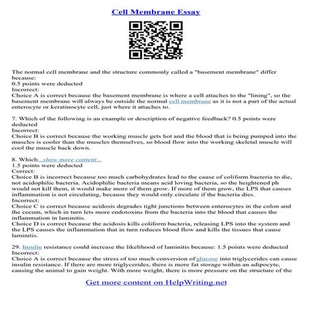 Cell Membrane Essay | PDF