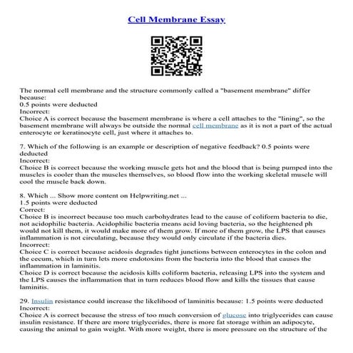 Cell Membrane Essay | PDF