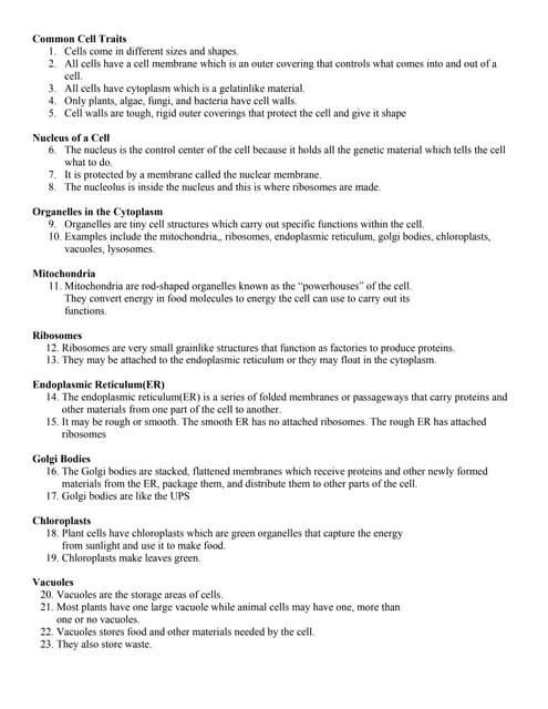 Discovering Cells Guided Note Taking Worksheet | DOC