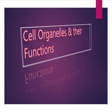 Cell Organelles & their Functions | PPTX