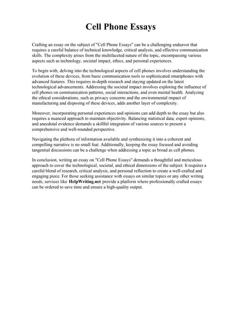 Cell Phone Use While Driving Essay | PDF