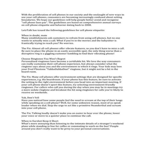 Top ten cell phone manners | PPT