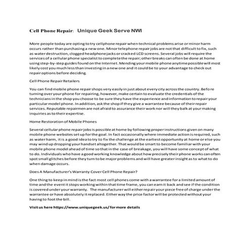 Cell phone repair | PDF