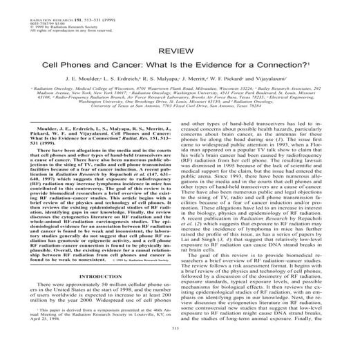 Cell phones and cancer what is the evidence for a connection | PDF