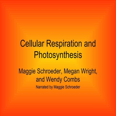 Cellular Respiration and Photosynthesis | PPT