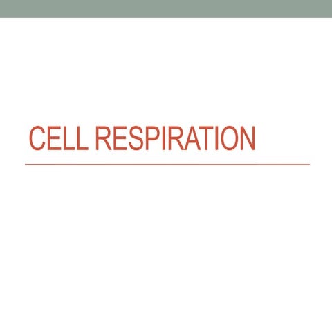Cell respiration | PPTX