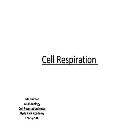 Cell Respiration Notes | PPT