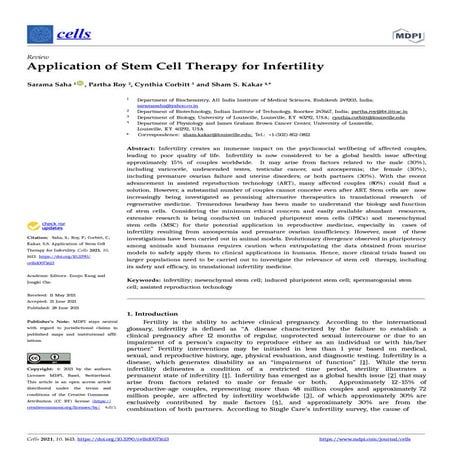 Infertility and stem cell As new method | PPTX