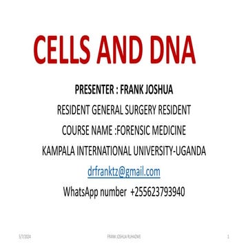 CELLS AND DNA-.pptx FRANK JOSHUA RUHAZWE | PPTX