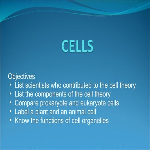 Cells and the cell theory | PPT