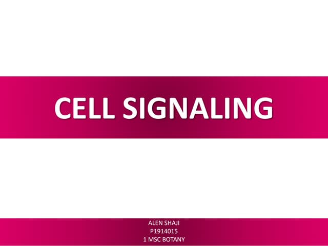 Introduction of cell signaling | PPTX