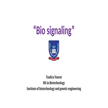 Cell signalling in biological science. ppt | PPTX