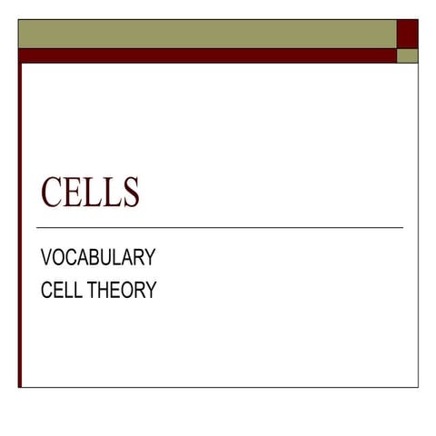 Cells Intro Sub | PPT | Biological Sciences | Science