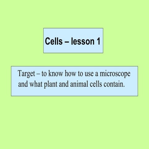 Cells lesson 1 | PPT