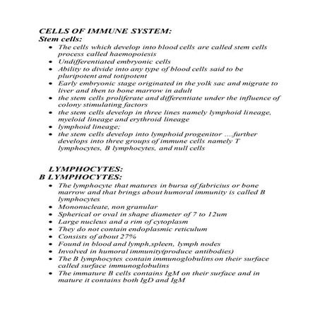 Cells of immune system | DOCX