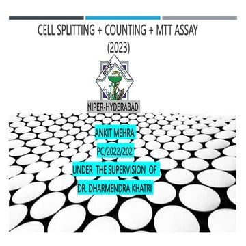 MTT Assay (cell spiltting + cell counting) | PPT