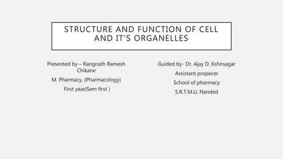 Structure of a human cell | PPTX