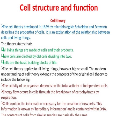 Cell structure and function. .pptx