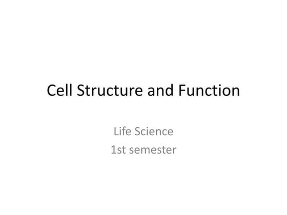 Cell parts and function-Cell parts and function | PPT