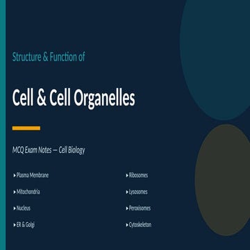 Cell biology (Cell Structure & Function) | PPTX
