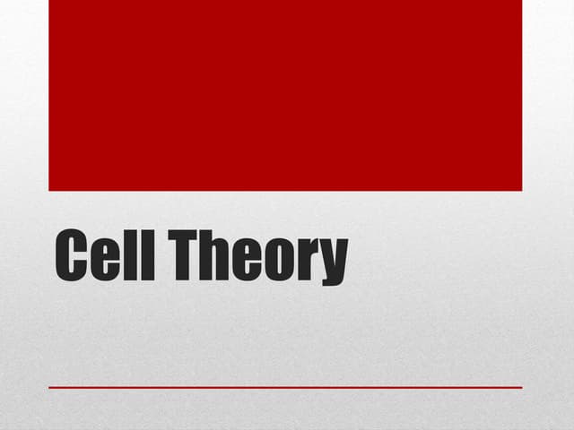 Cell Theory | PPT
