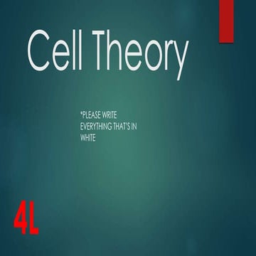 Cell theory notes 7th | PPTX | Biological Sciences | Science