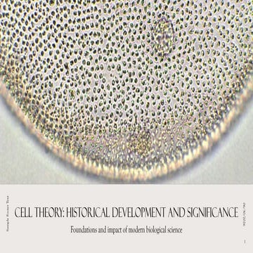 Historical Development and Significance of Cell Theory in Modern ...