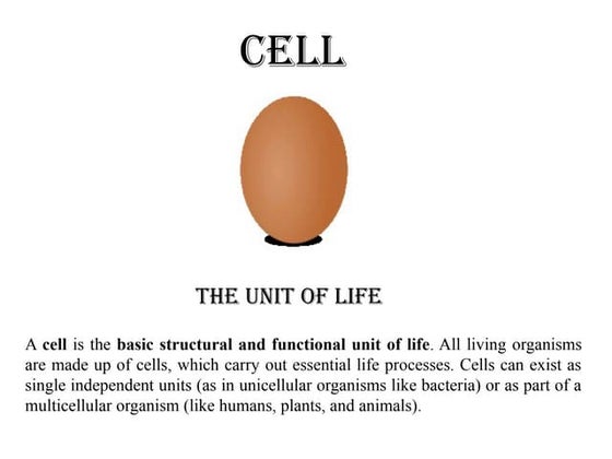 Cell and cell theory | PPTX