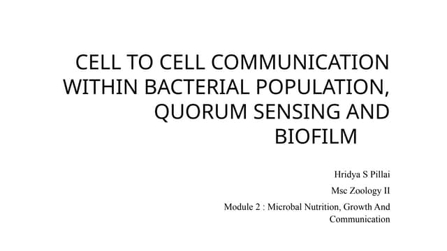 Quorum sensing in bacteria | PPT