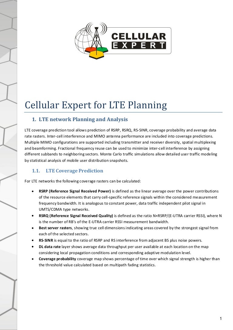 Cellular expert for lte planning 2