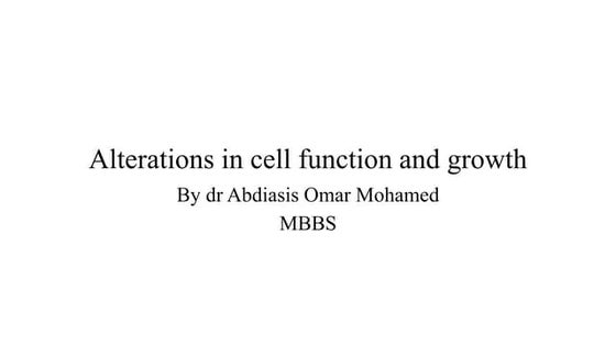 Cell injury and Cellular Adaptation: Pathology | PPTX | Biological ...