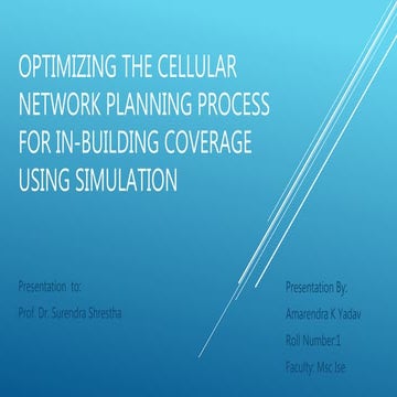 Cellular network planning process for in building coverage using simulation | PPT