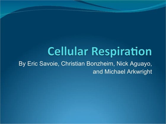 Cellular Respiration , it's types and stages of cellular respiration | PPTX