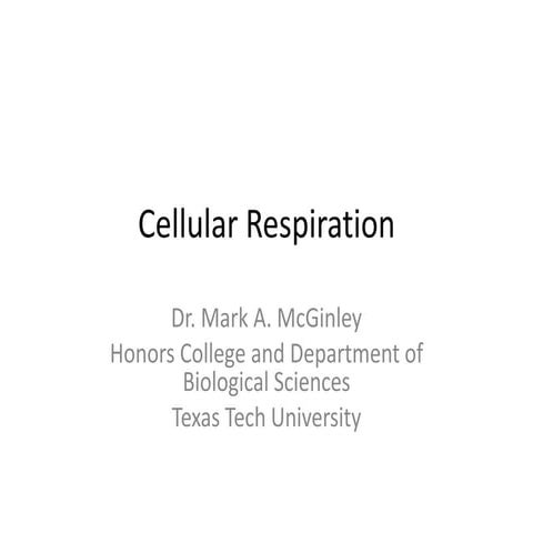 Cellular respiration | PPTX | Chemistry | Science