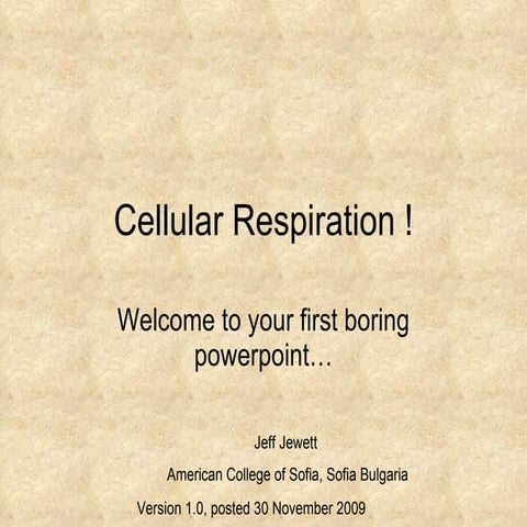 Cellular Respiration CR Chapter 8 And 9 version 2.0 | PPT