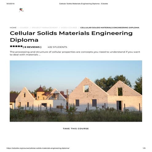 Cellular Solids Materials Engineering Diploma - Edukite | PDF