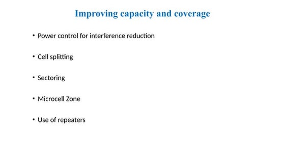 Improving coverage and capacity in cellular systems | DOCX