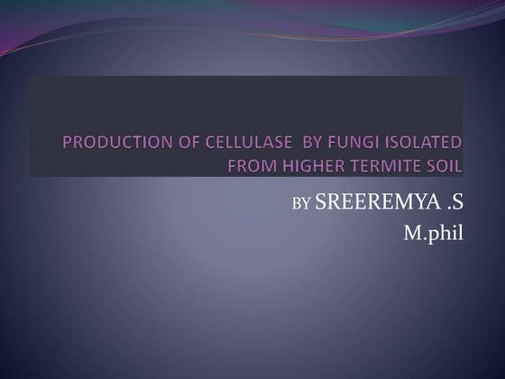 Cellulase (Types, Sources, Mode of Action & Applications) | DOCX ...