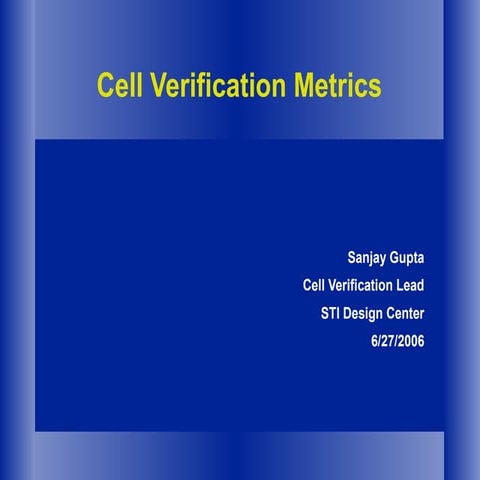 Cell Verification Lead | PPT