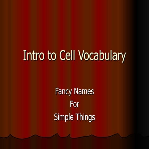 Cell Vocabulary | PPT