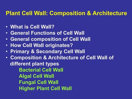 Cell wall structure and function | PPTX | Biological Sciences | Science