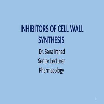 Cell Wall Inhibitors antibities jcn1 su | PPT