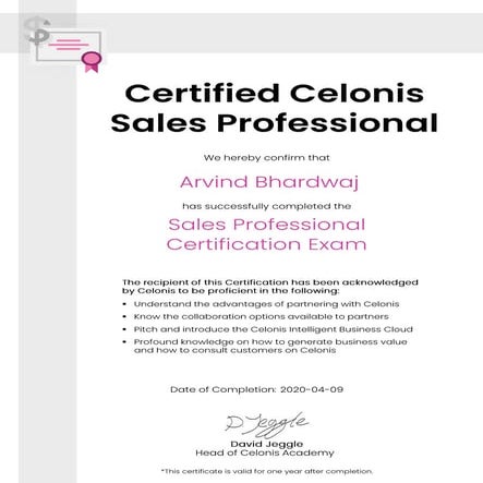 Celonis sales professional certificate | PDF