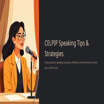 CELPIP Scoring Key Tips Writing and Speaking | PPTX